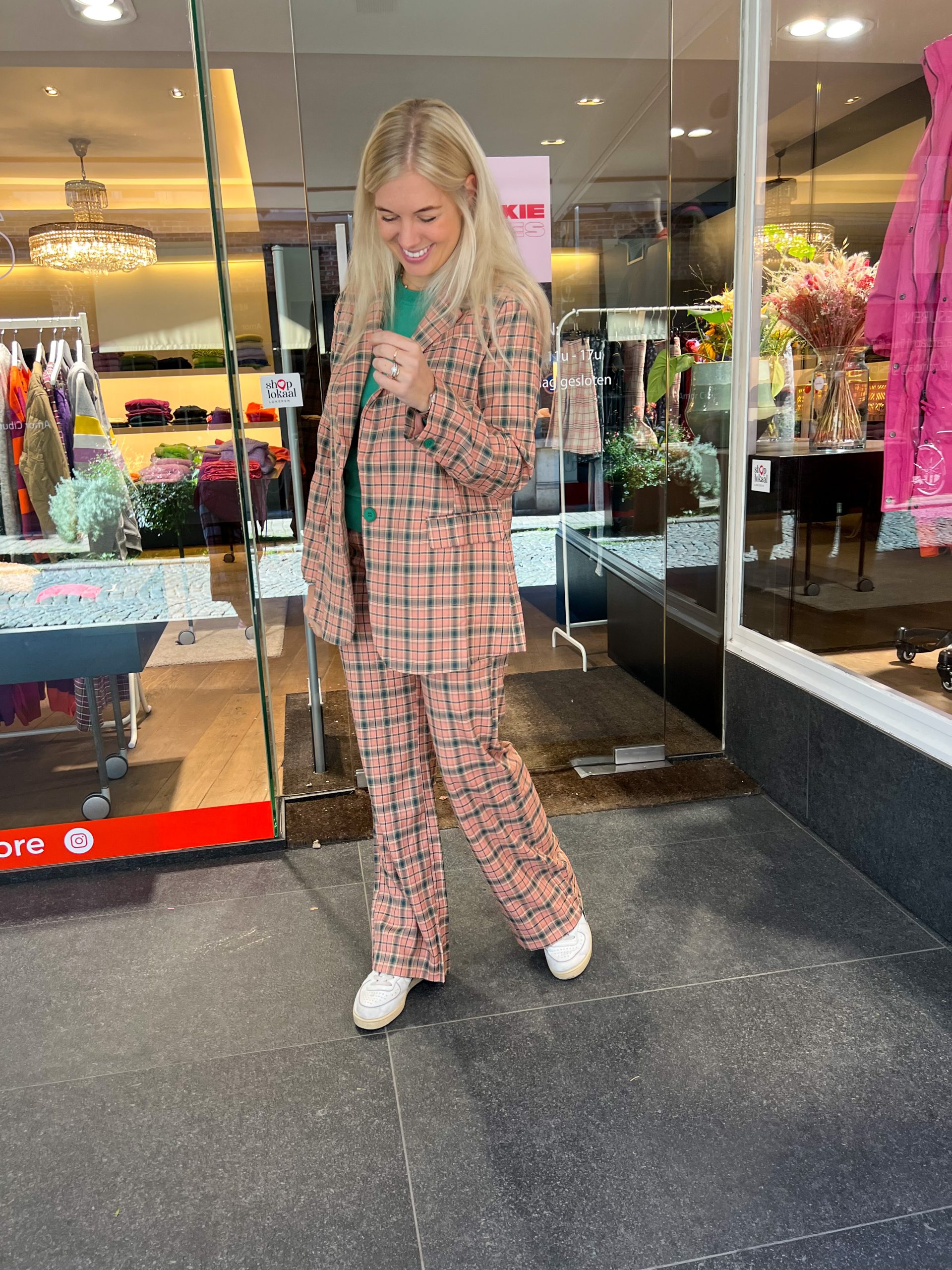 Louisa blazer pink checks - JACKIE JAMES