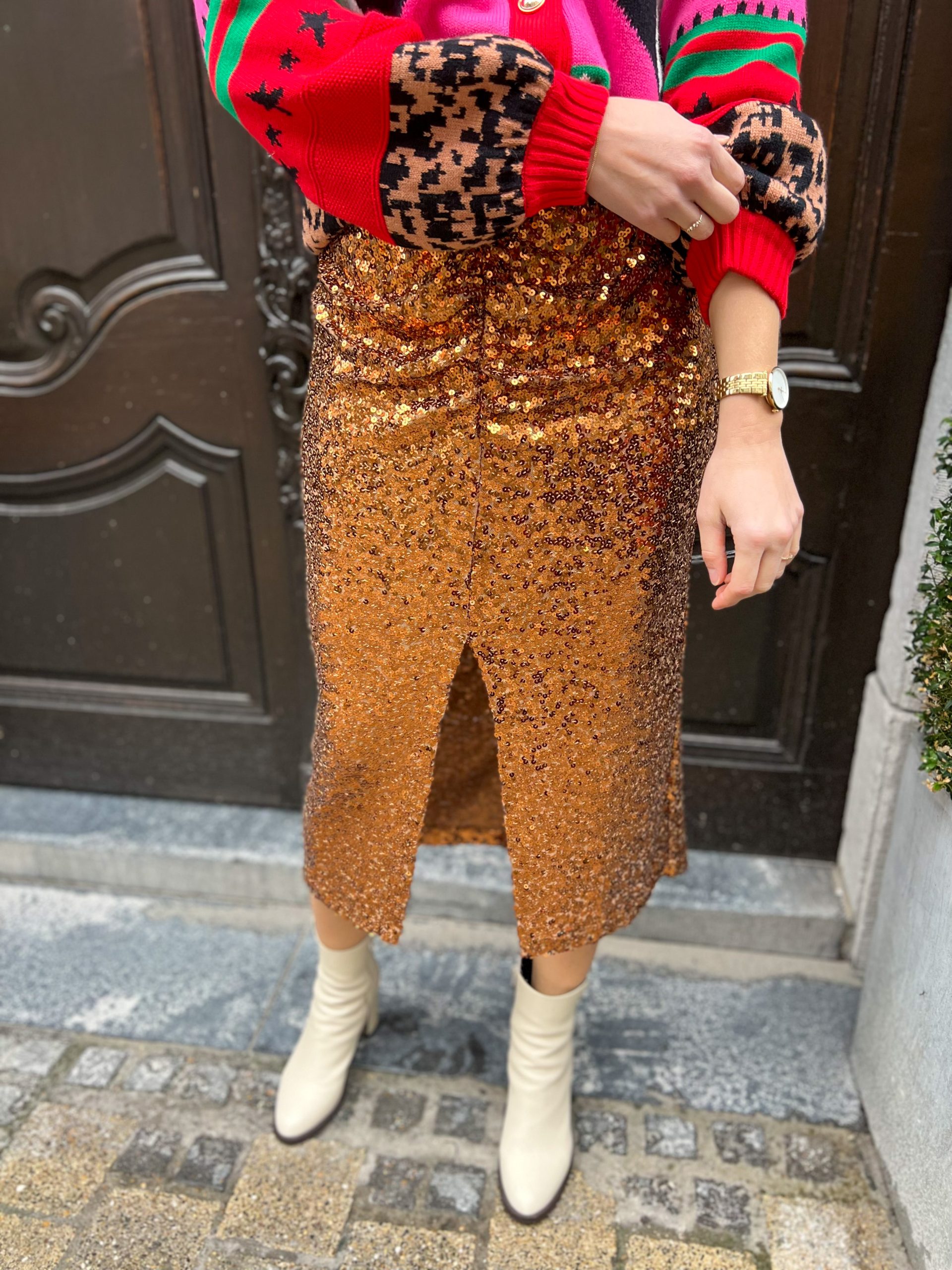 Julia sequin skirt copper - JACKIE JAMES