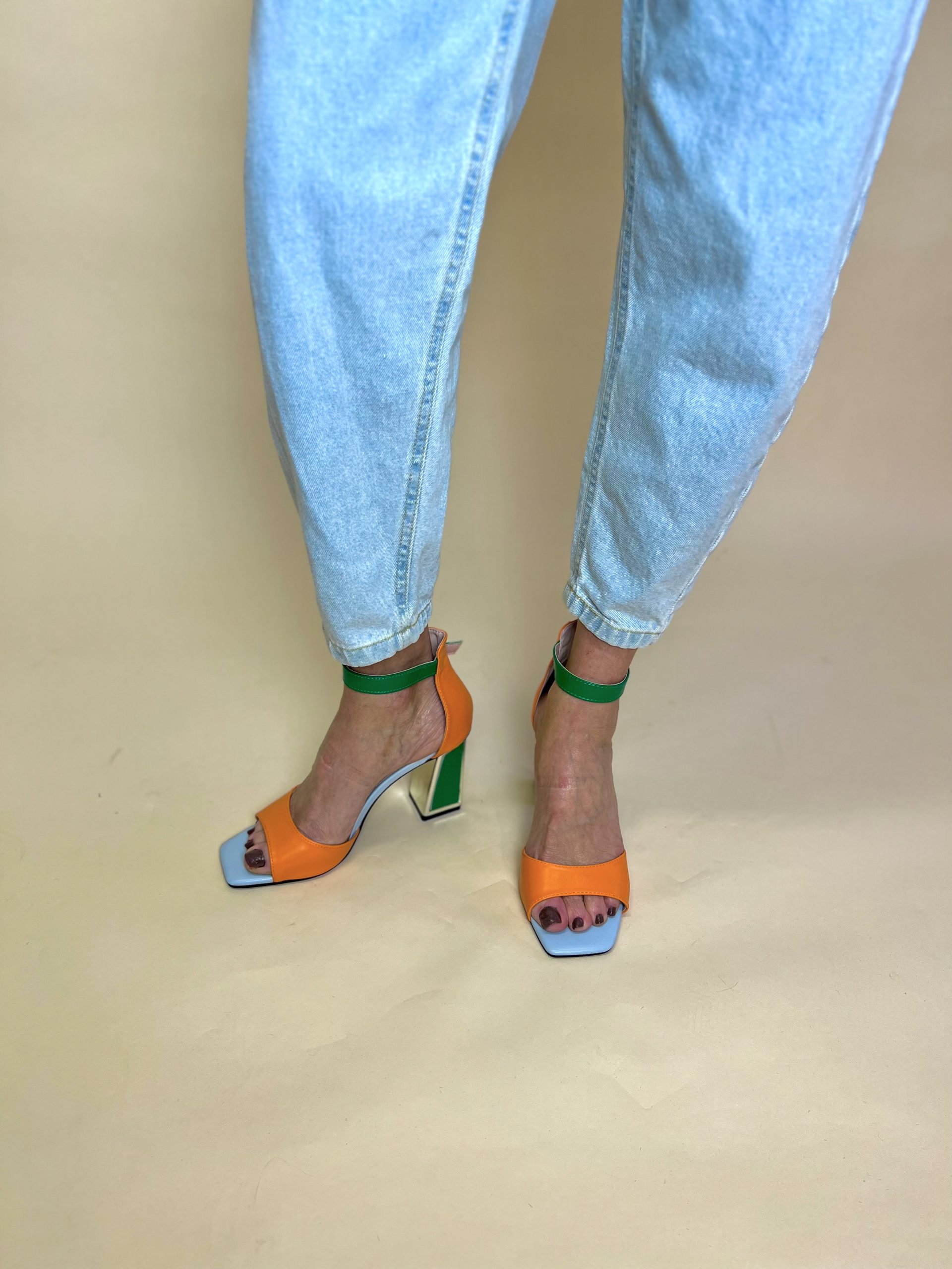 Léo heels orange/blue - JACKIE JAMES